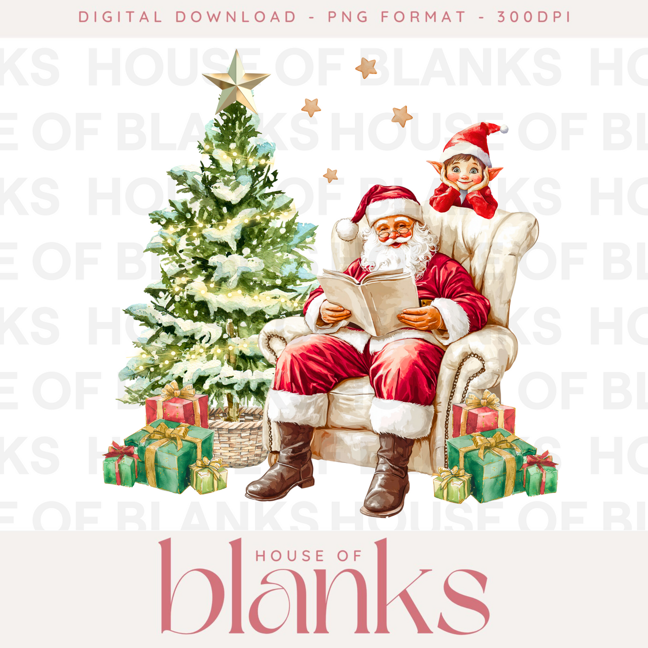 DIGITAL DOWNLOAD: SANTA & HIS ELF – House of Blanks