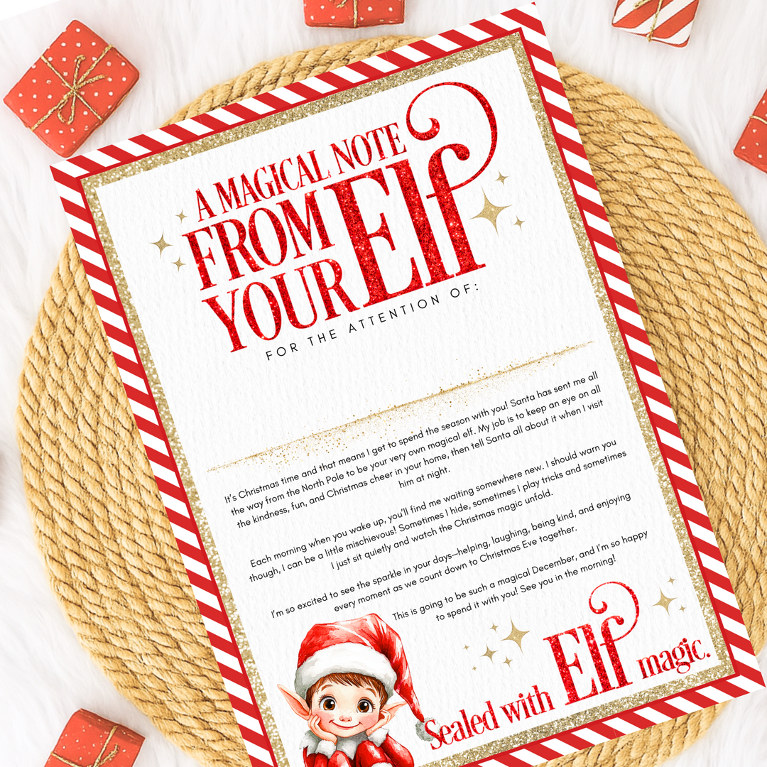 A4 LETTER - MAGICAL ELF NOTE - RED – House of Blanks
