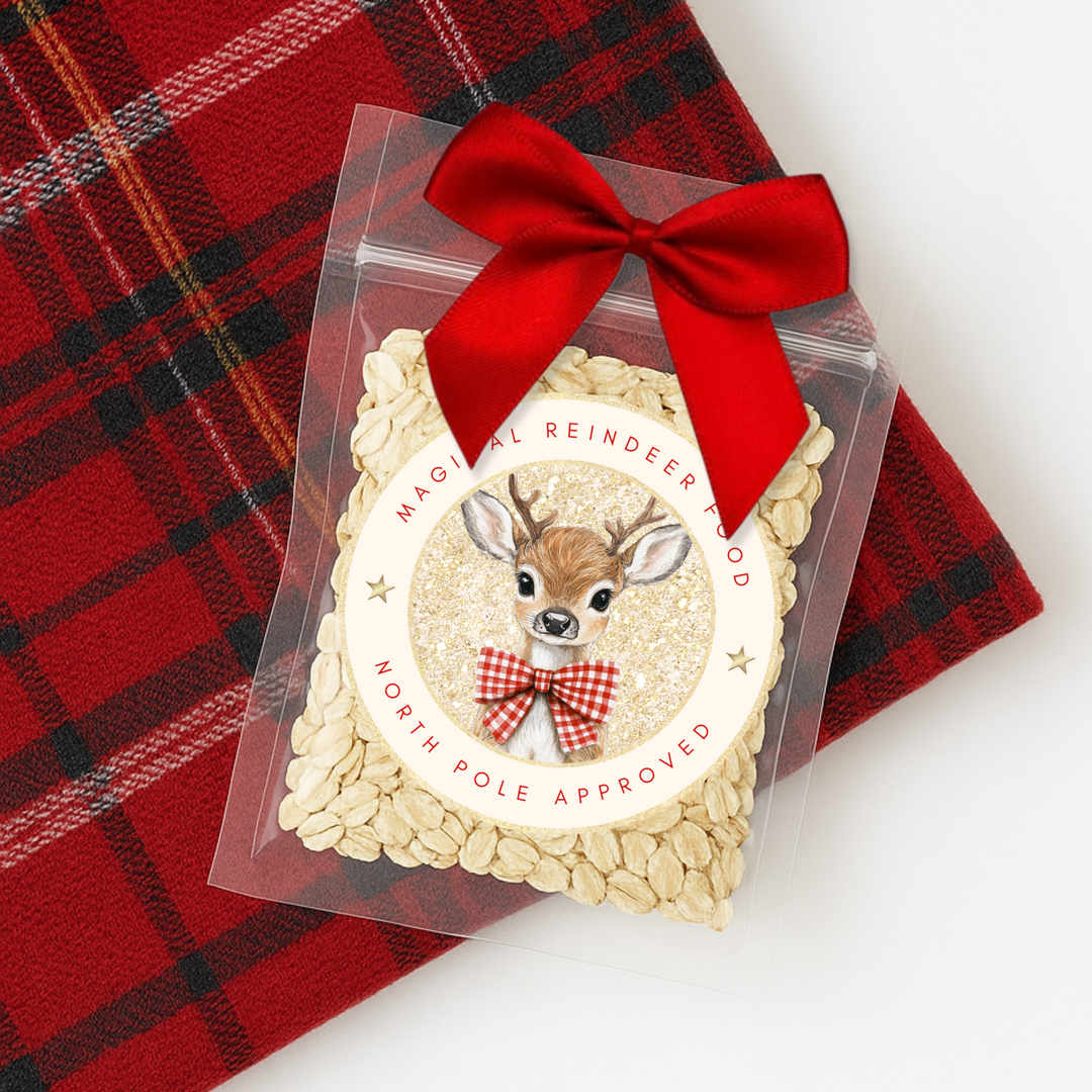 SOLVENT STICKER - PACK OF 5 - CHRISTMAS - REINDEER FOOD - RED – House ...